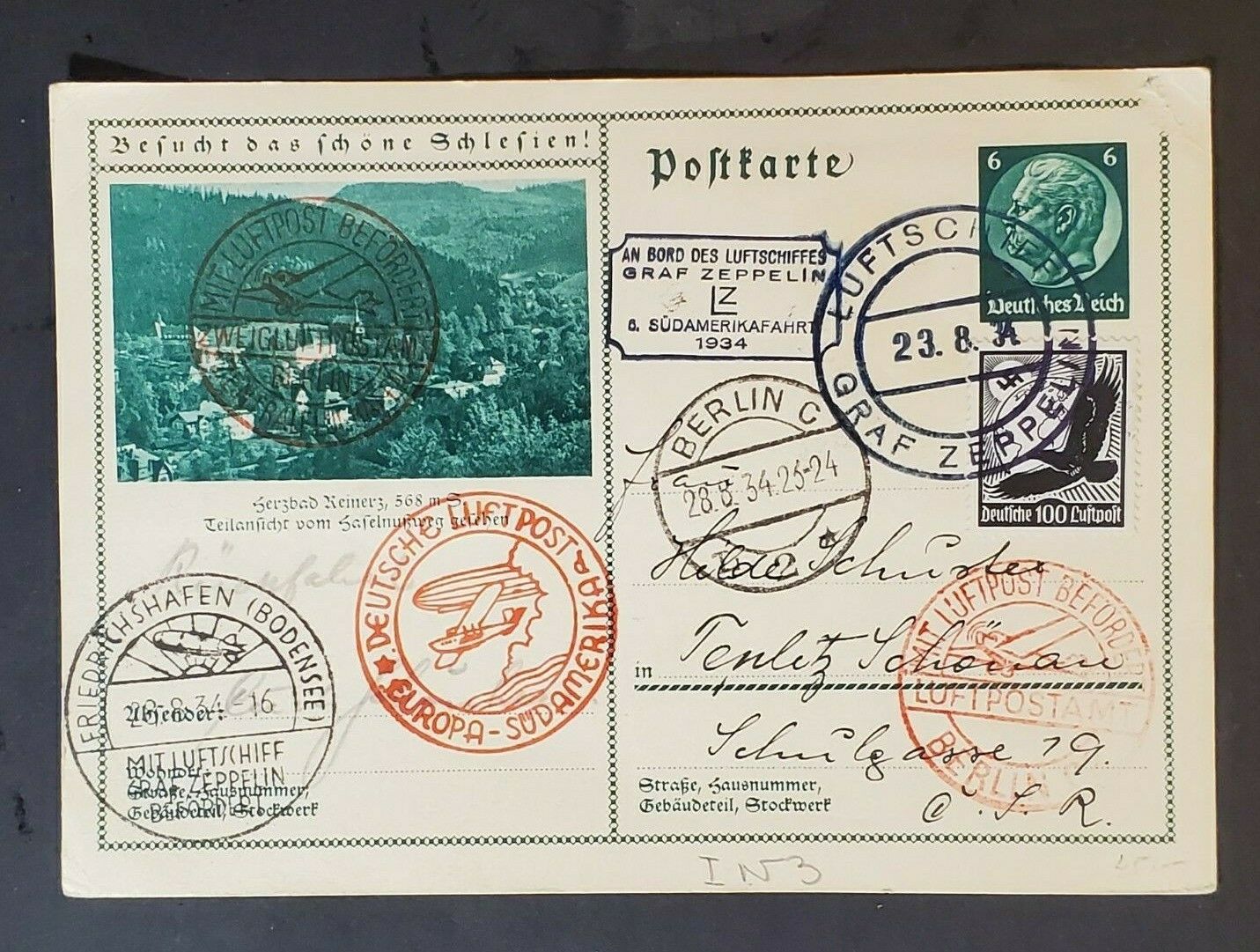 1934 Germany LZ Graf Zeppelin South America Flight Mutii Franked ...