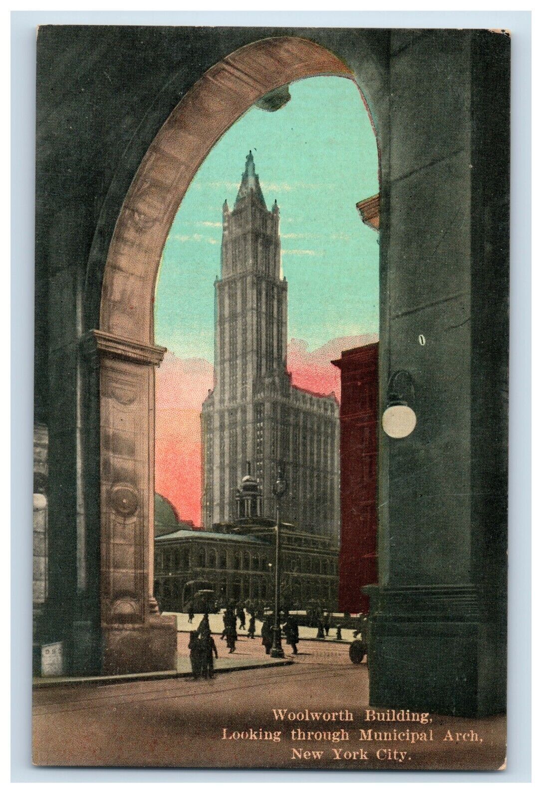 Vintage Woolworth Building Looking Trhough Minicipal N.Y. Postcard F123 ...