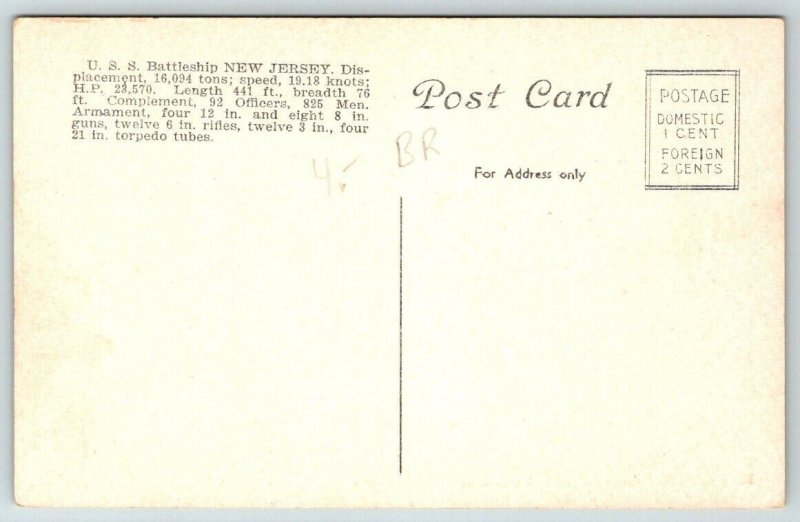US Navy Battleship USS New Jersey Postcard | United States - New Jersey ...