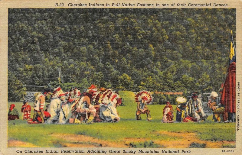 Cherokee Indian Reservation Native American Great Smoky Mtns Park 1938 ...
