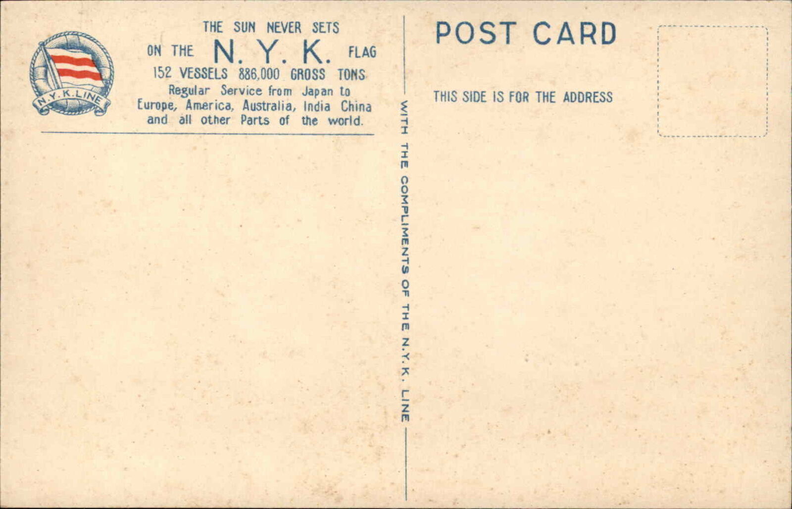 Japan Steamship NYK Line SS Taiyo Maru Japanese Art Floral Border ...