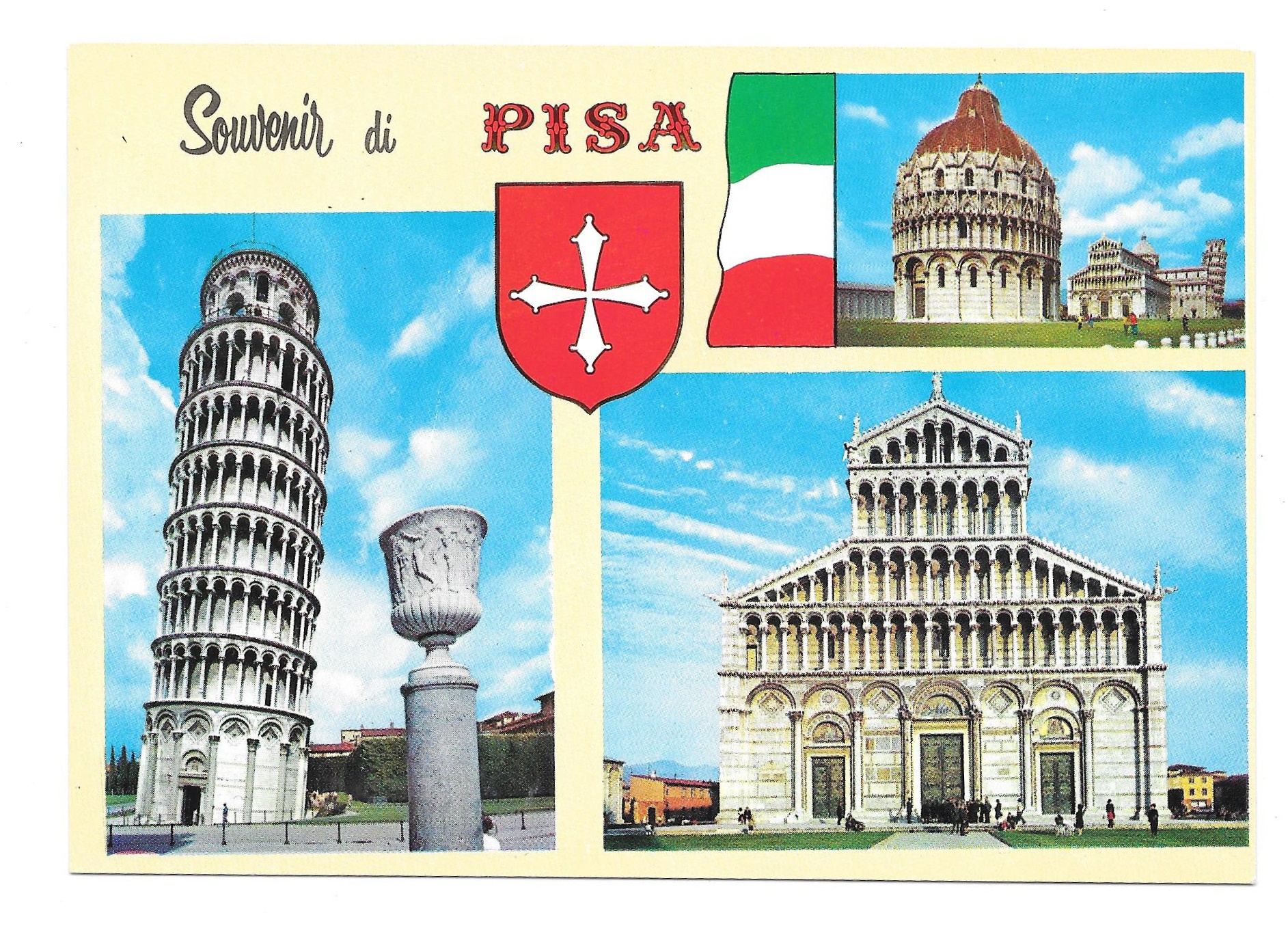 Italy Pisa Multiview Leaning Tower Baptistry Cathedral Stamps Vtg 4X6 ...