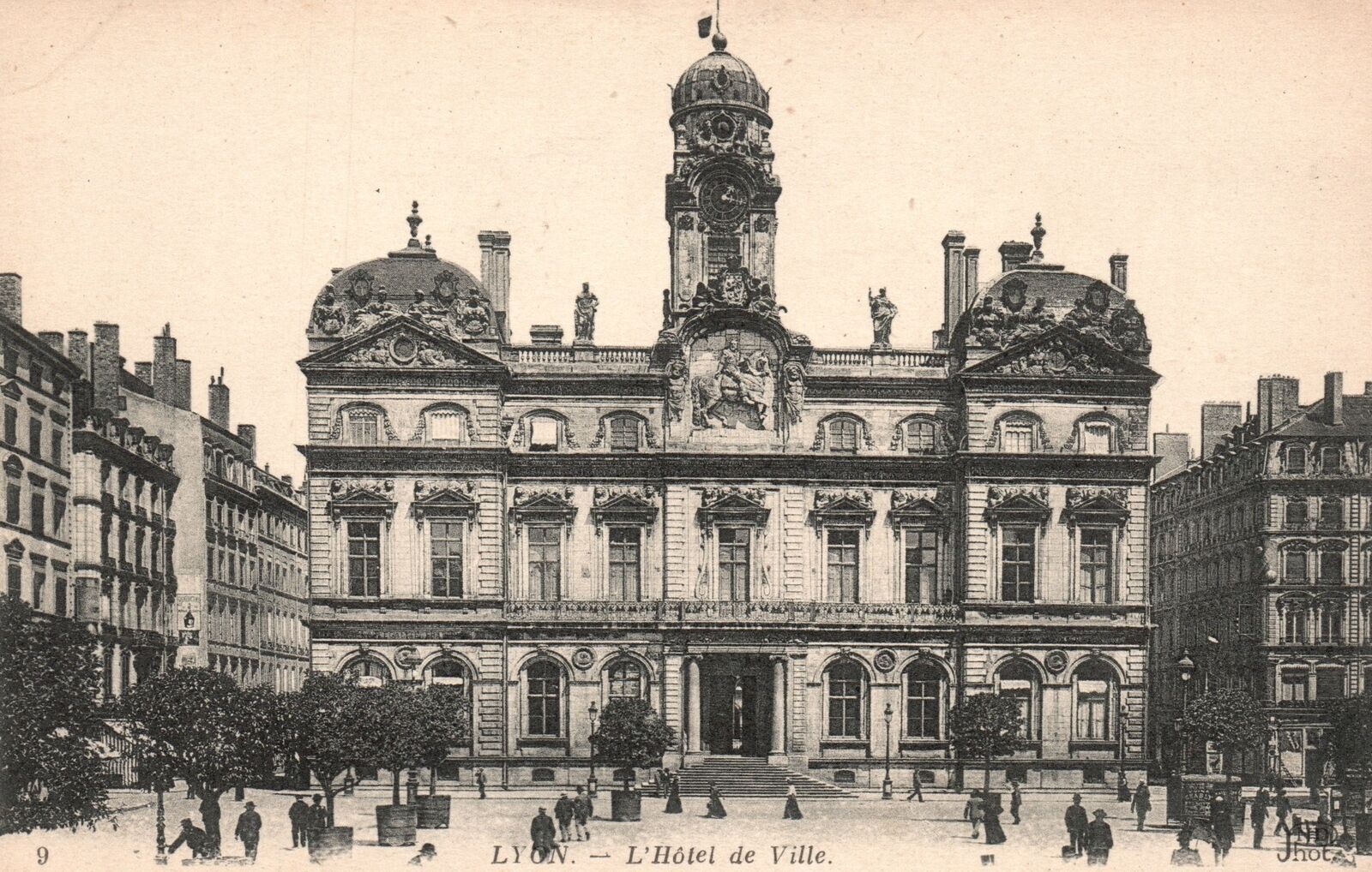 Vintage Postcard L'Hotel De Ville City Town Hall Historic Building Lyon ...