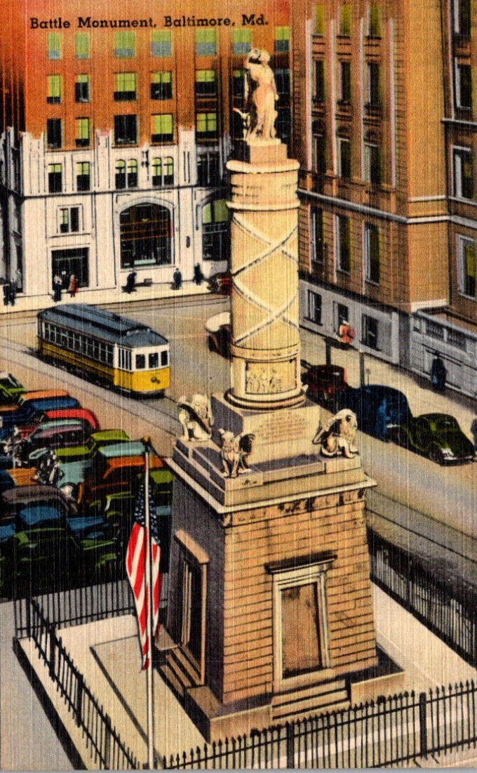 Maryland Baltimore Trolley At The Battle Monument | United States ...