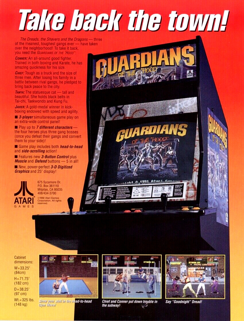 Guardians Of The Hood Arcade FLYER Original UNUSED Video Game Art Promo ...