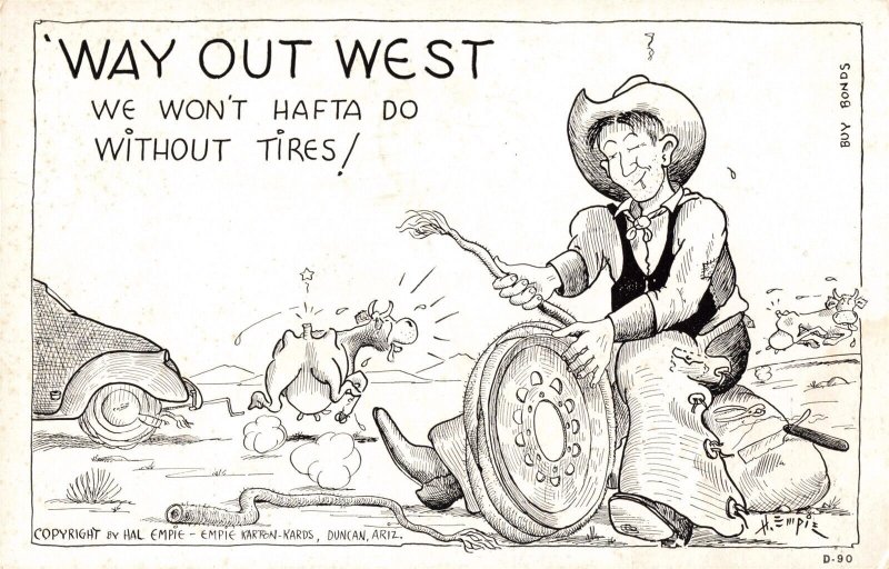 Gloss Tone Comic Postcard Cows Tail Cowboy 2R5-218 | Other / Unsorted ...