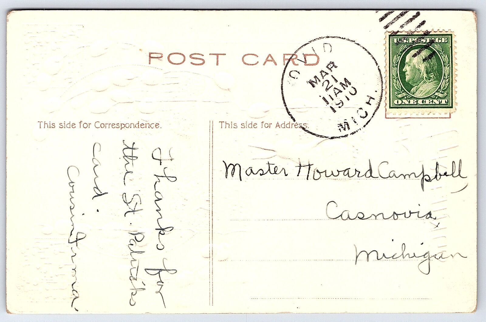 Vintage Postcard 1910 Happy Easter Greeting Card Pathway Greenfield ...