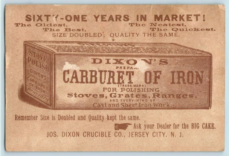 1880's Dixon's Carburet Of Iron Stove Polish Lovely Lady Trade Card P2 ...