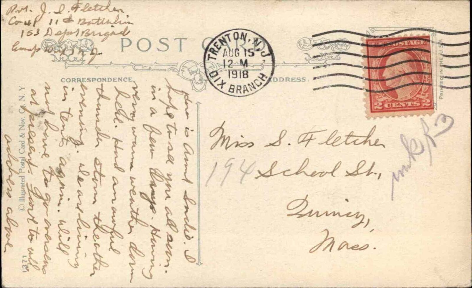 Archie Gunn World War I Soldiers Sweetheart's Picture Vintage Postcard ...