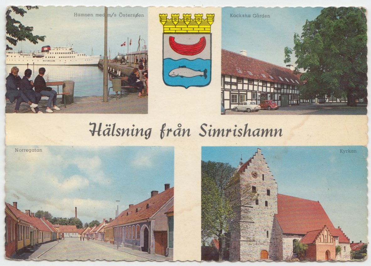 Halsning fran Simrishamn, Sweden, multi view, 1966 used Postcard ...
