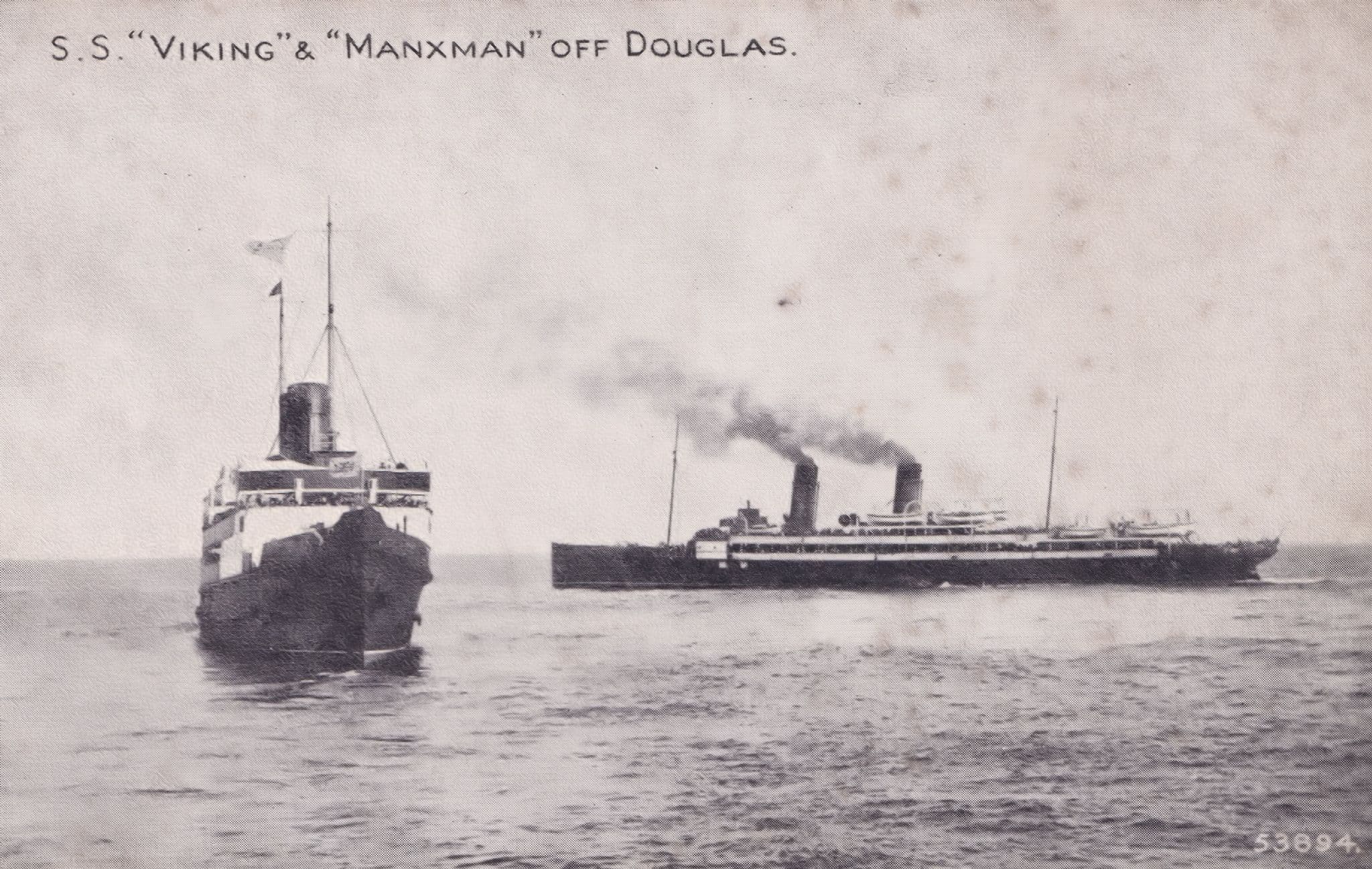 SS Viking Manxman Ship at Douglas Isle Of Man Antique Postcard | Topics ...