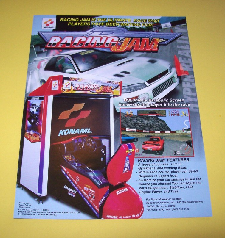 RACING JAM ORIGINAL NOS VIDEO ARCADE GAME SALE FLYER Vintage Retro ...