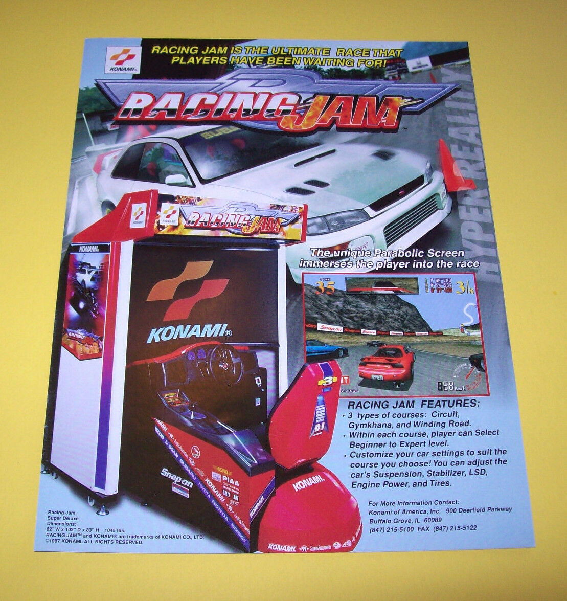 RACING JAM ORIGINAL NOS VIDEO ARCADE GAME SALE FLYER Vintage Retro ...