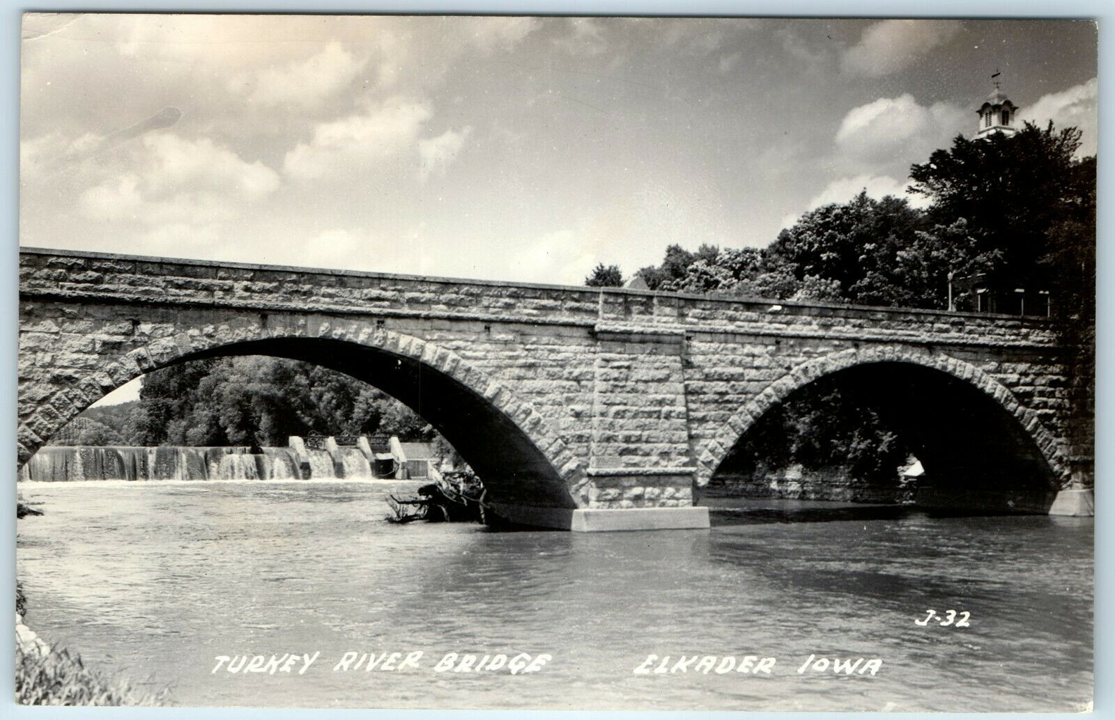 c1930s Elkader, Iowa Turkey River Bridge Real Photo RPPC Postcard Stone ...