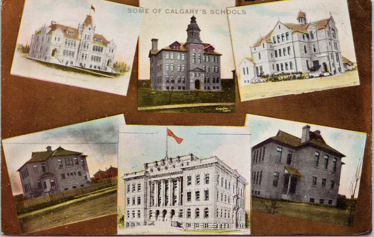 Calgary Alberta Some of Calgary's Schools w131 DJY Co Postcard E95 ...