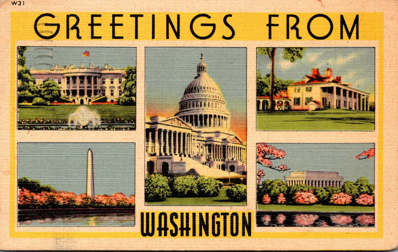 Washington D C Greetings With Multi View 1940 | United States ...