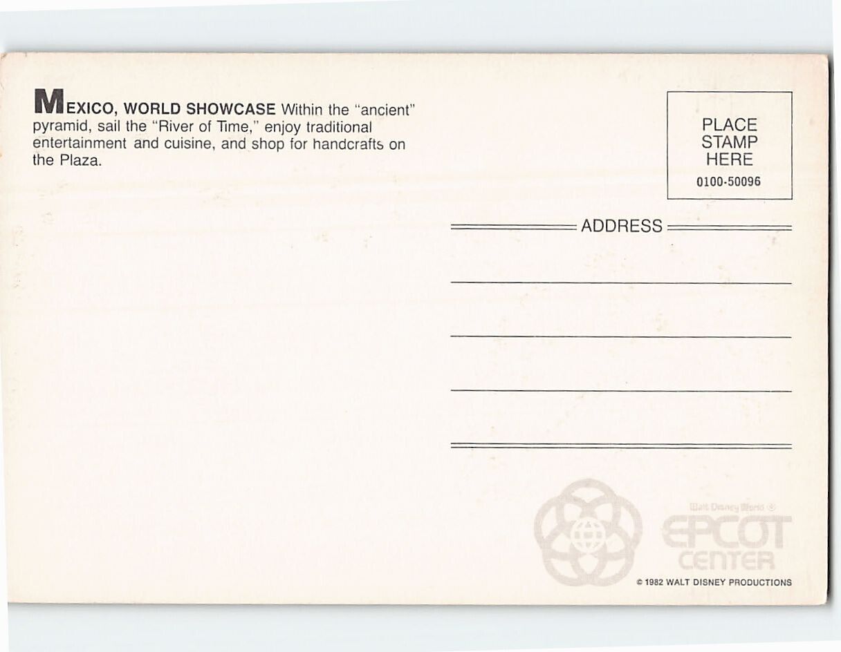 Postcard Mexico, World Showcase, Epcot Center, Walt Disney World, Bay ...