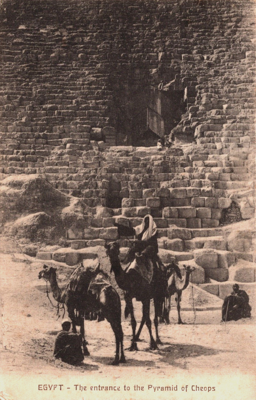 Egypt Gizeh The Entrance to the Pyramid of Cheops Vintage Postcard C236 ...