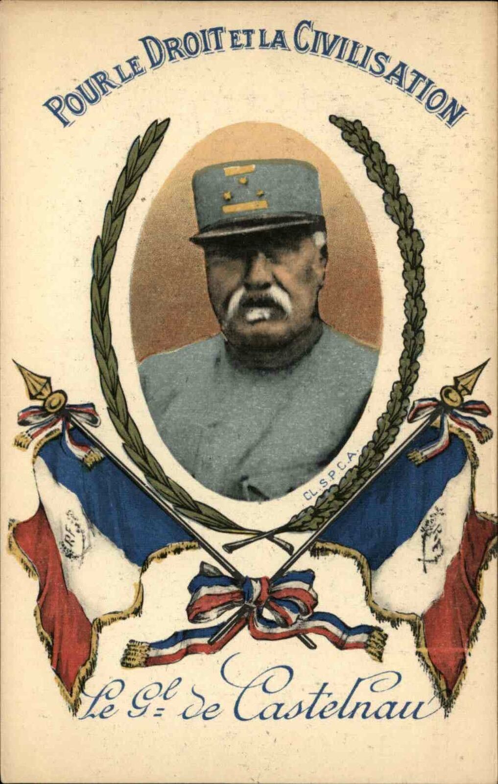 WWI Famous French Leaders Military Flags c1919 Postcard Le Gl de ...