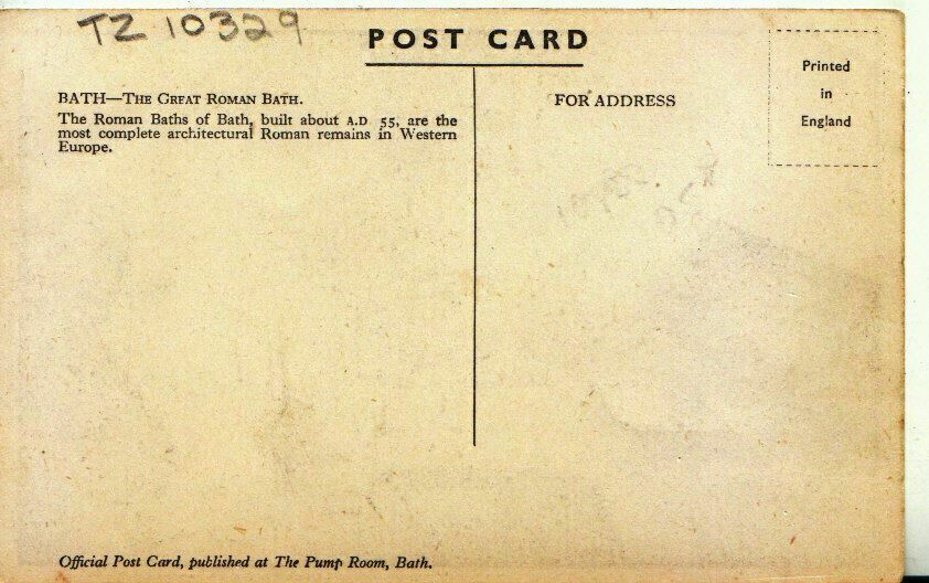 Somerset Postcard - Bath - The Great Roman Bath With Diving Stone - Ref ...