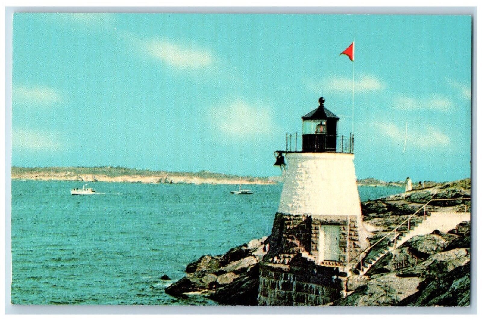 Newport Rhode Island Postcard Castle Hill Light Scenic View 1960 ...