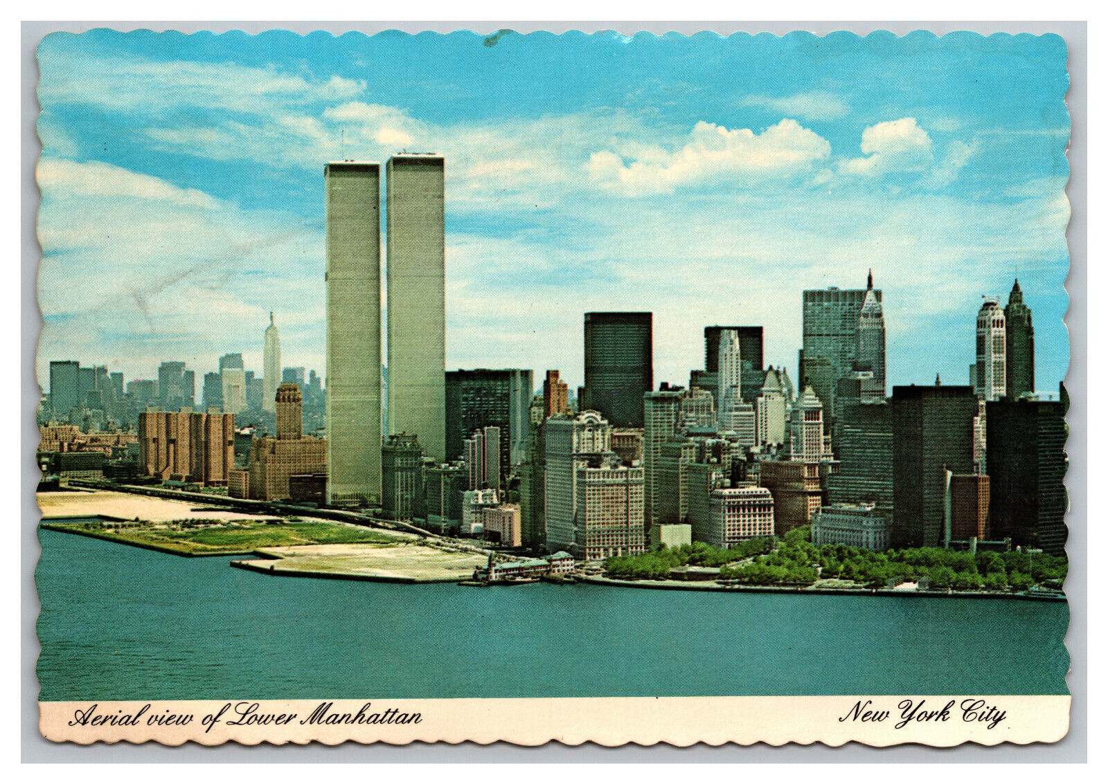 Aerial View Lower Manhattan New York City Postcard Continental View ...