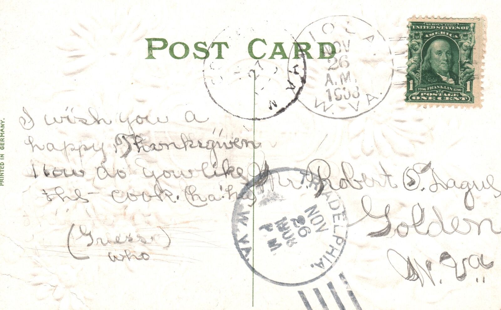 Vintage Postcard 1908 Best Wishes Greetings Daisy & Roses Flowers ...