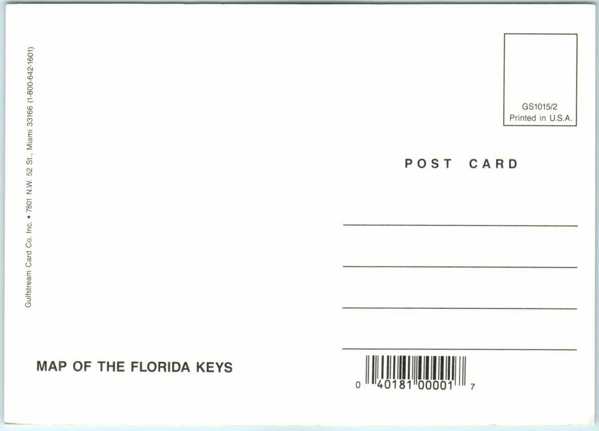 Postcard - Map of the Florida Keys, Florida | United States - Florida ...
