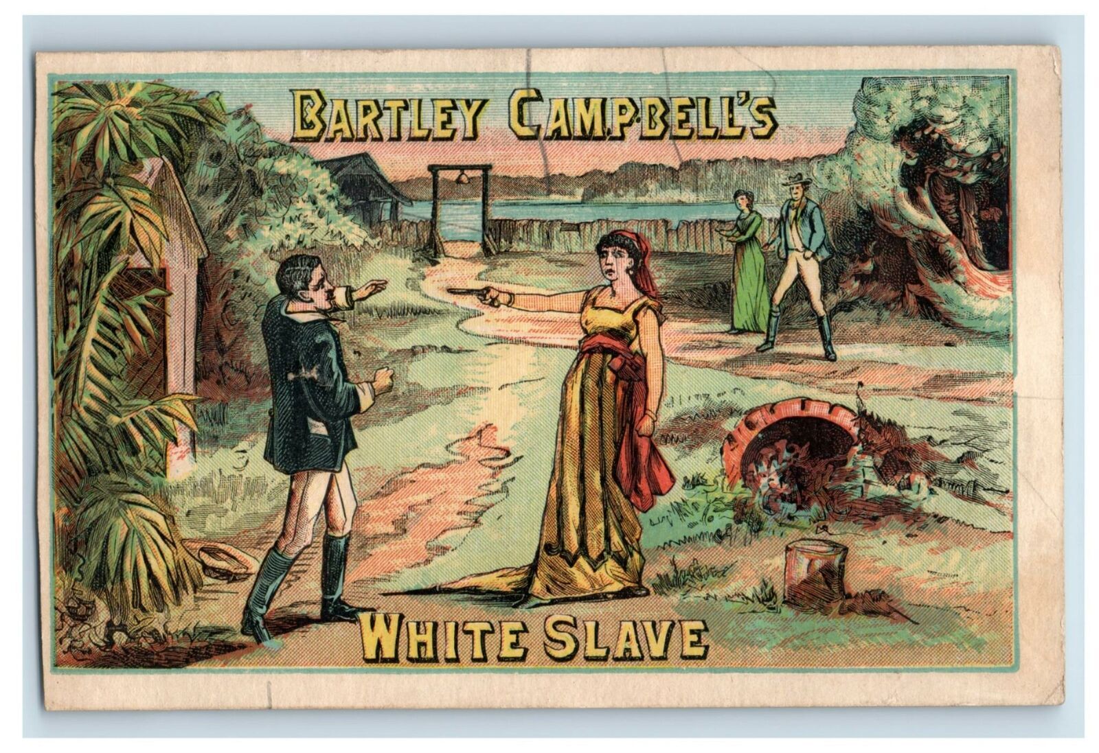 1880's Bartley Campbell Poem Card White Slave Play Victorian Trade Card ...