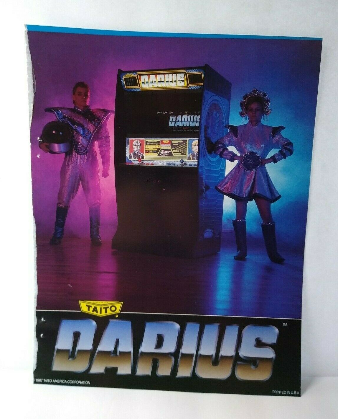 Darius Arcade Game Flyer 1987 Original Artwork Space Age 8.5" x 11 ...