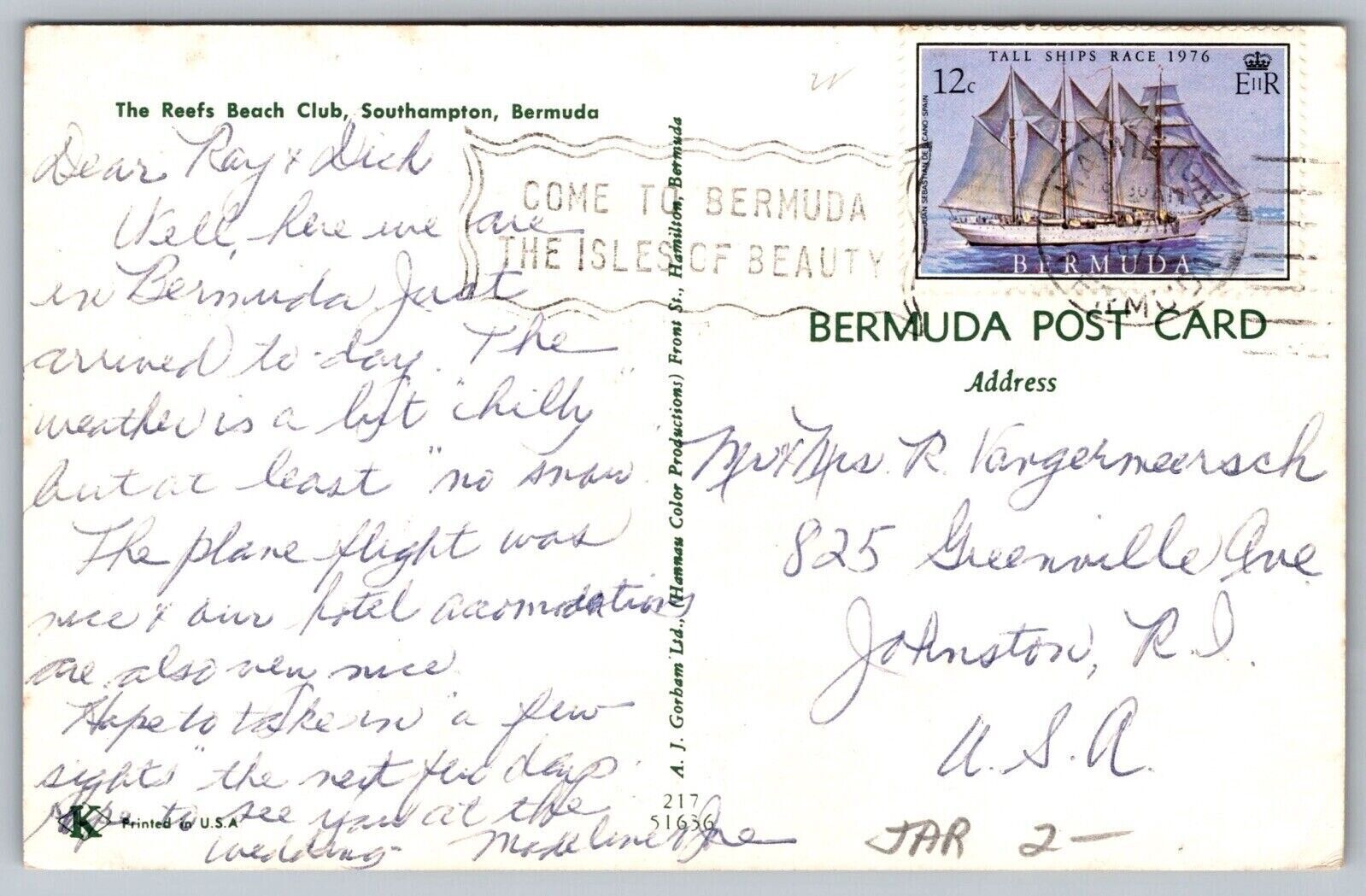 Reffs Beach Club Southampton Bermuda Shoreline Oceanfront Coast VNG WOB ...