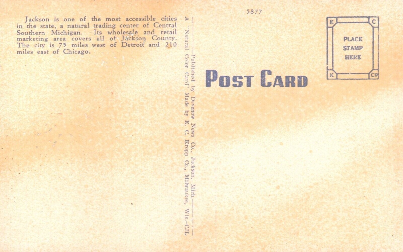 Postcard MI Jackson Consumers Power Company Main Offices Linen Vintage ...