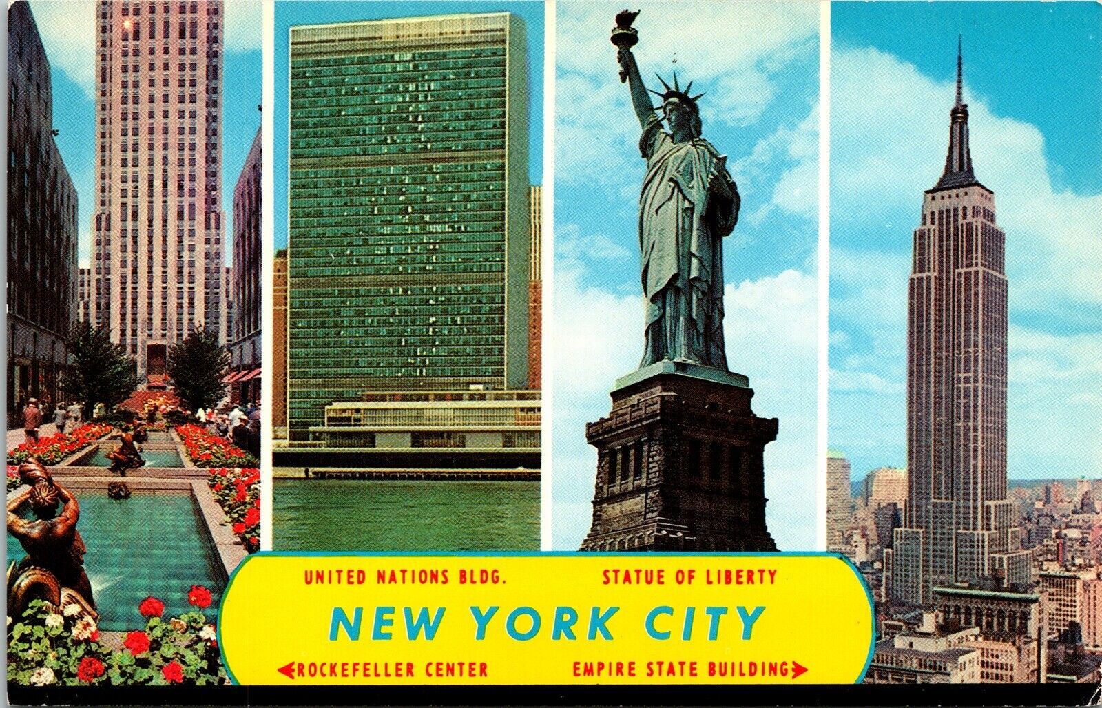 New York City Multiview Postcard UN Bldg Statue Liberty Postcard VTG ...
