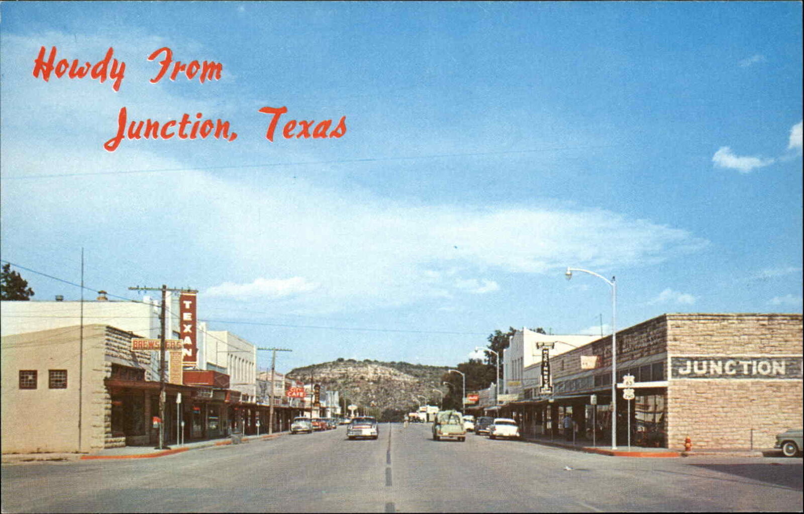 Junction Texas TX Classic Cars Truck Dusty Street Scene Vintage ...