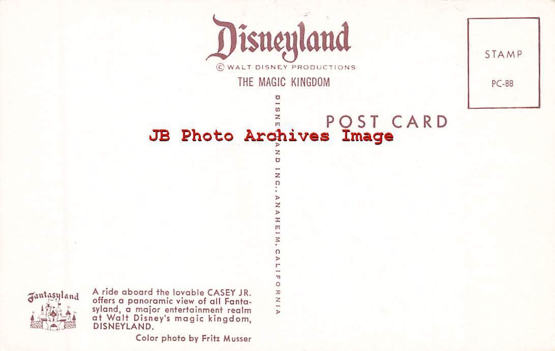 Disneyland, Fantasyland, Casey Jr Miniature Train, Fritz Musser Photo ...