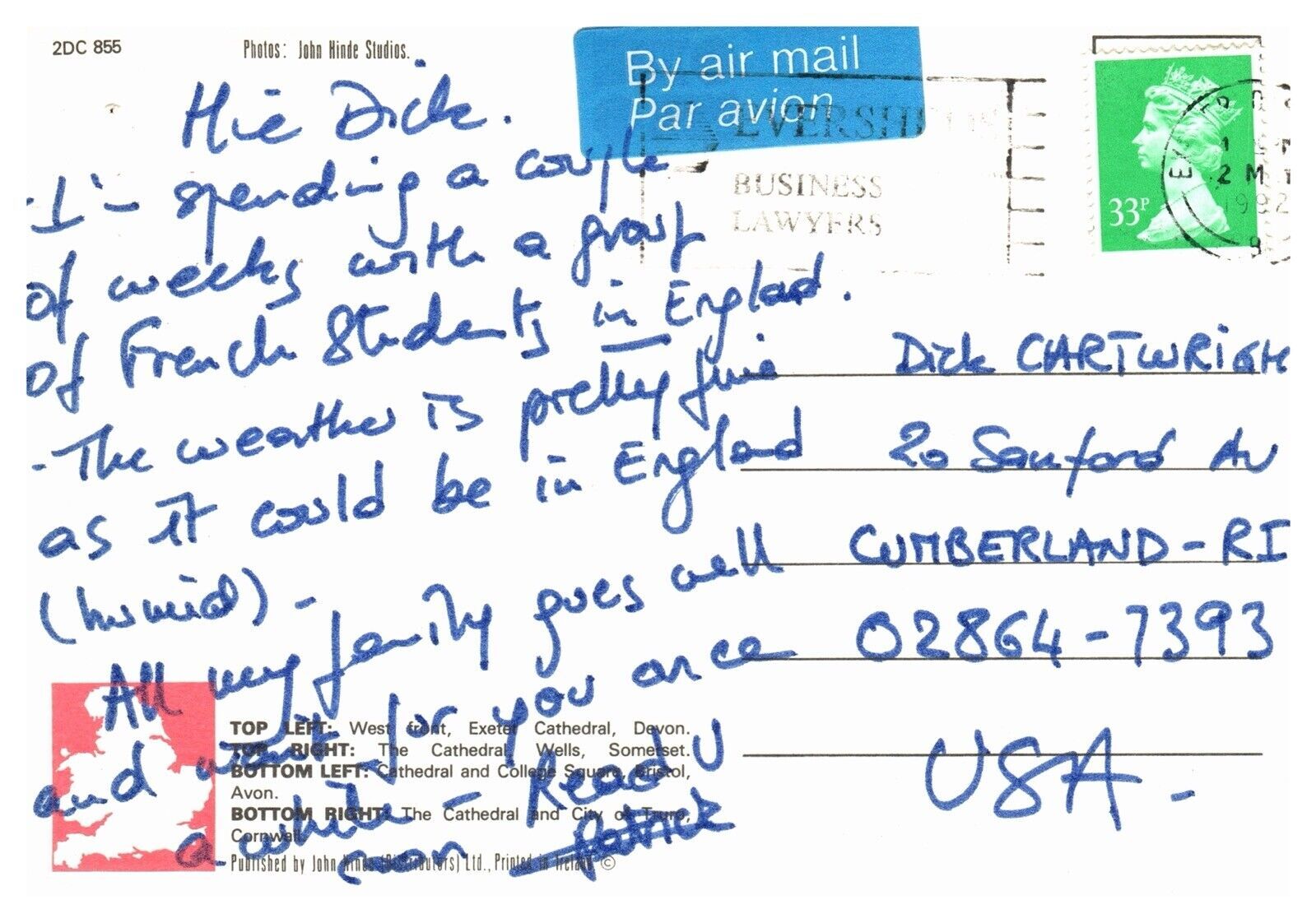 Devon England West Country Cathedrals Multi View Historic Chrome WOB ...