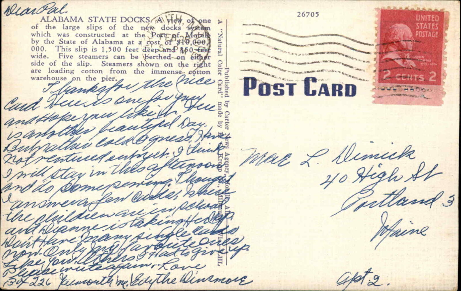 Mobile Alabama AL State Docks Ships Steamers Piers A and B Vintage ...