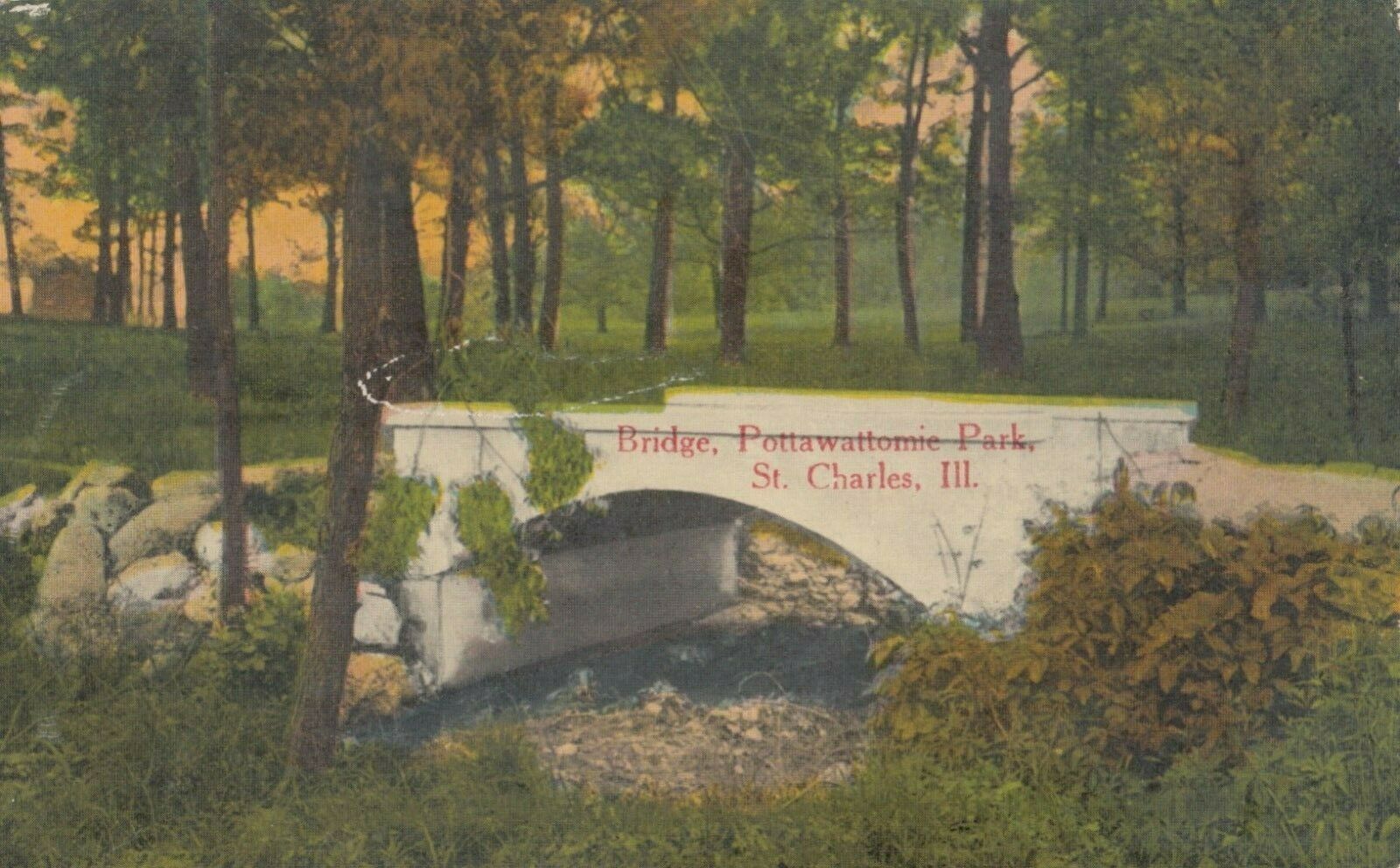 ST. CHARLES Illinois 1900-10s Bridge Pottawattomie Park | United States ...