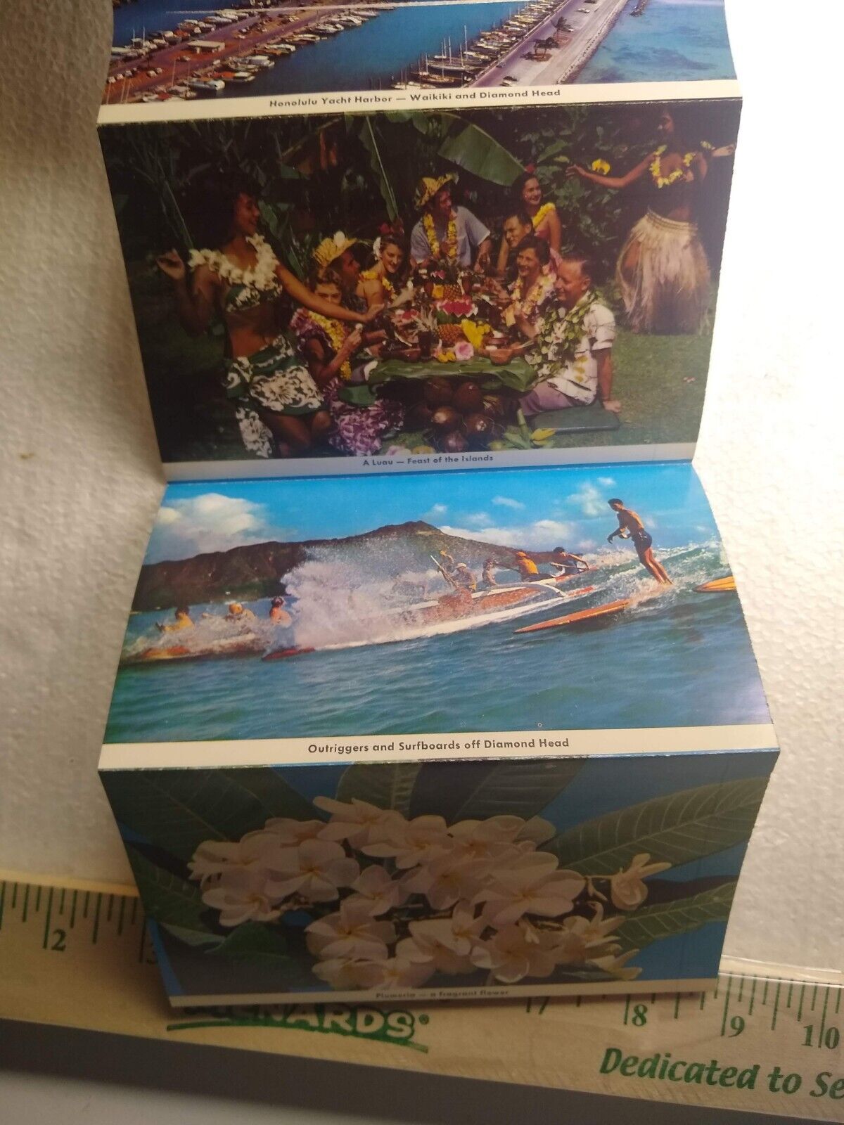 Postcard Folder Honolulu Yacht Harbor-Waikiki and Diamond Head ...