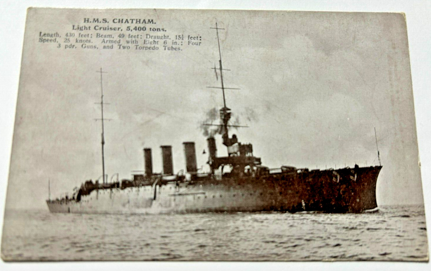 HMS Chatham Ship Royal Navy Vintage RPPC Postcard | Other / Unsorted ...