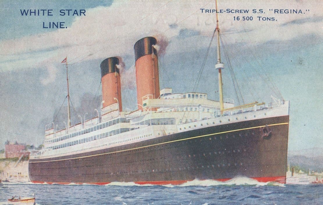 SS Regina White Star Line Antique Ship Postcard | Topics ...