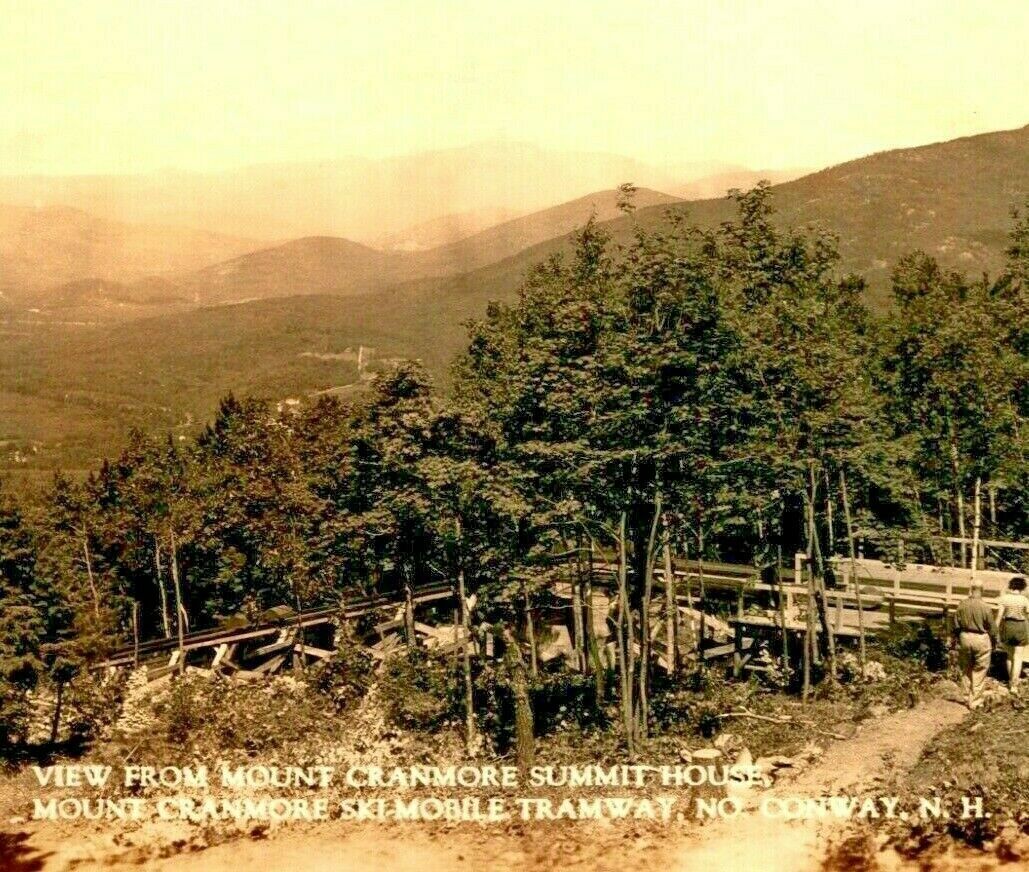 View from Mount Cranmore Summit House Ski Tramway Conway NH 1940s ...