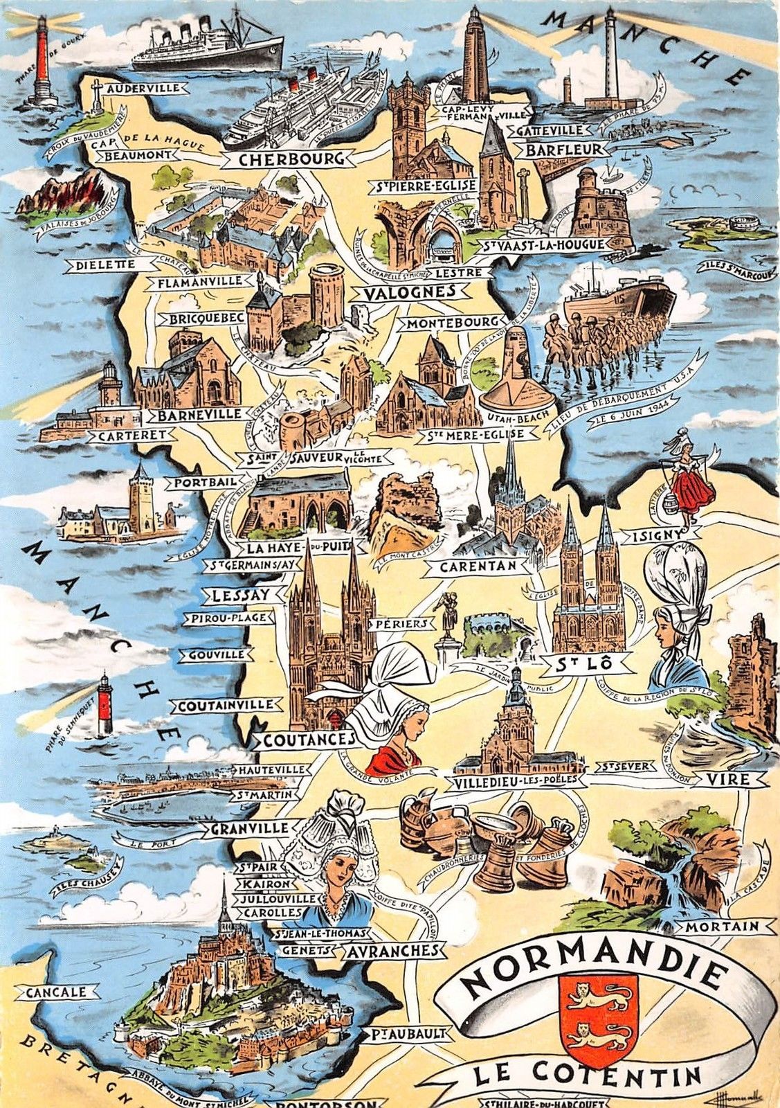 BR26894 Normandie le Cotentin map cartes geographiques France | Europe ...