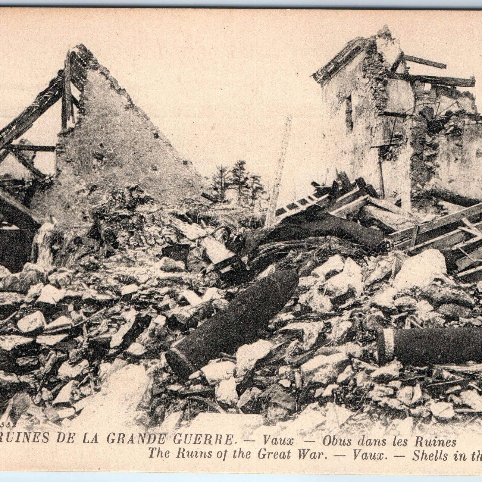 c1910s Vaux, France WWI Great War Ruins Shells Destruction Rubble ...