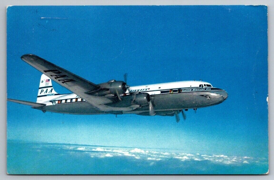 PAN AMERICAN WORLD AIRWAYS Advertising Postcard PAA's New Super-6 ...