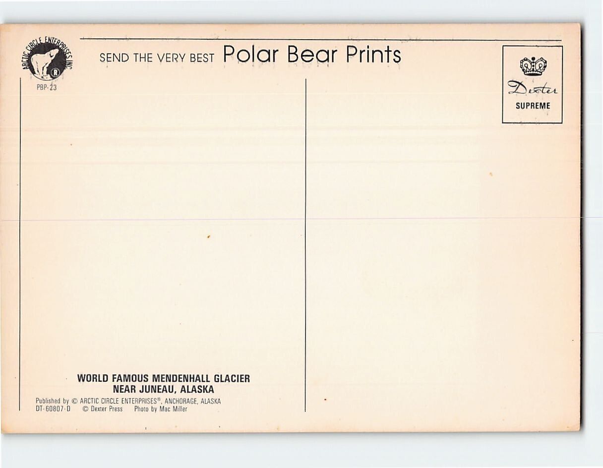 Postcard World Famous Mendenhall Glacier, Alaska | United States ...