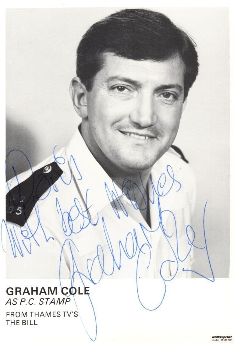 Graham Cole as PC Stamp The Bill ITV Hand Signed Cast Card Photo ...