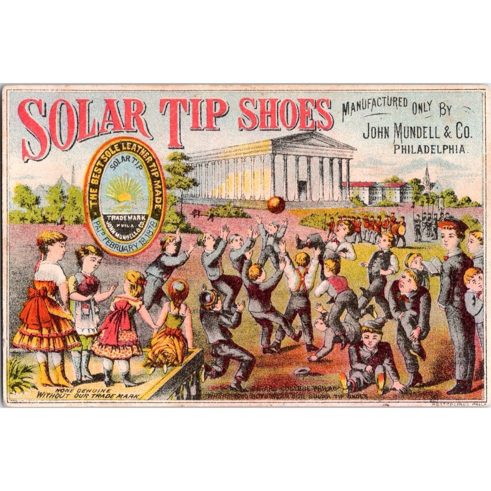 Solar Tip Shoes ~ John Mundell & Co ~ Antique Victorian Trade Card ...