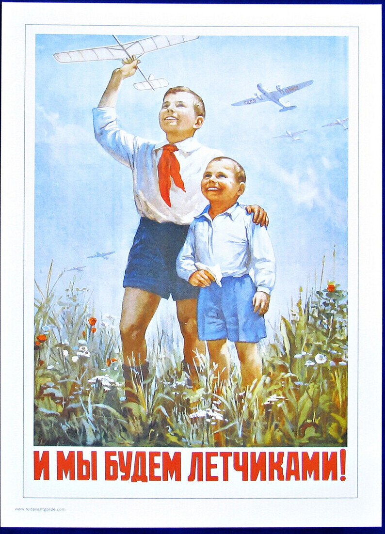 SOVIET AVIA POSTER Aviation Avant -Garde Placard Stalin Aviation USSR ...