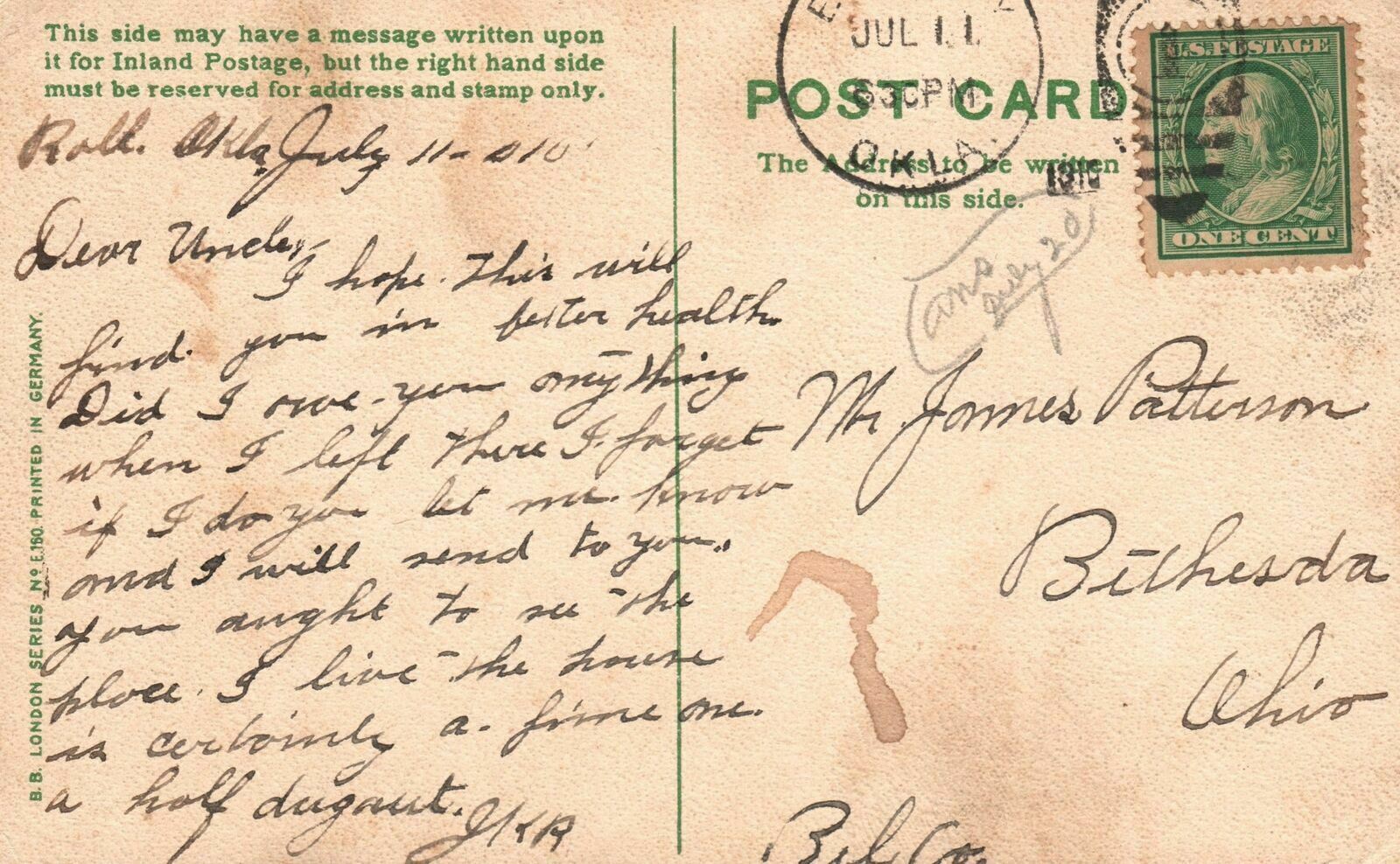 Vintage Postcard 1910 When I Feel A Bit Run Down & Worn Out Dear ...